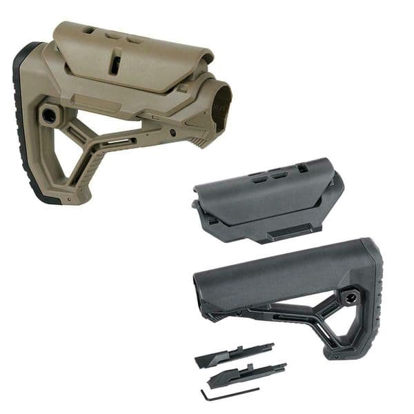 Cobra Airsoft Slim M4 Stock Buffer Tube Style With Cheek Riser