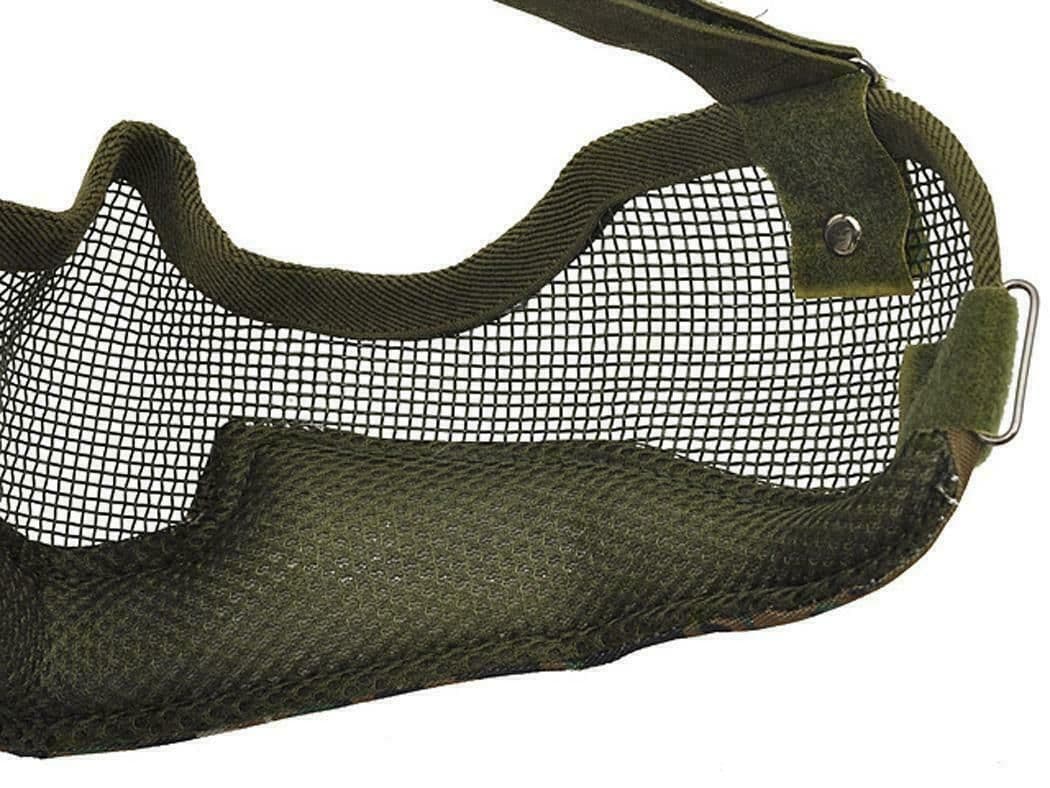 Cobra V2 Face Mesh Mask with Ear Protection Woodland Camo