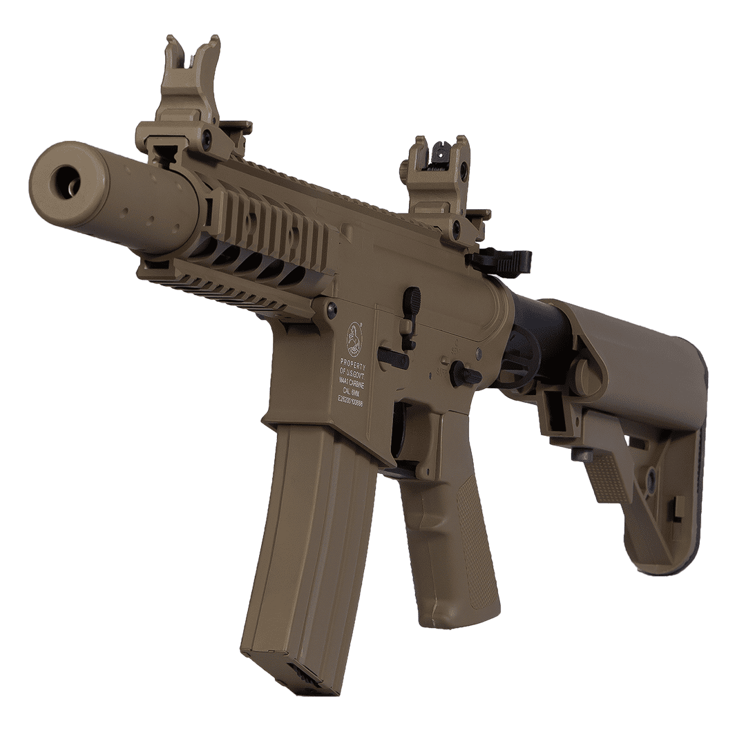Cybergun Airsoft Colt M4 Special Forces Full Metal Mini Rifle Tan