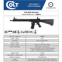 Cybergun Colt M16 Keymod Airsoft Rifle Black
