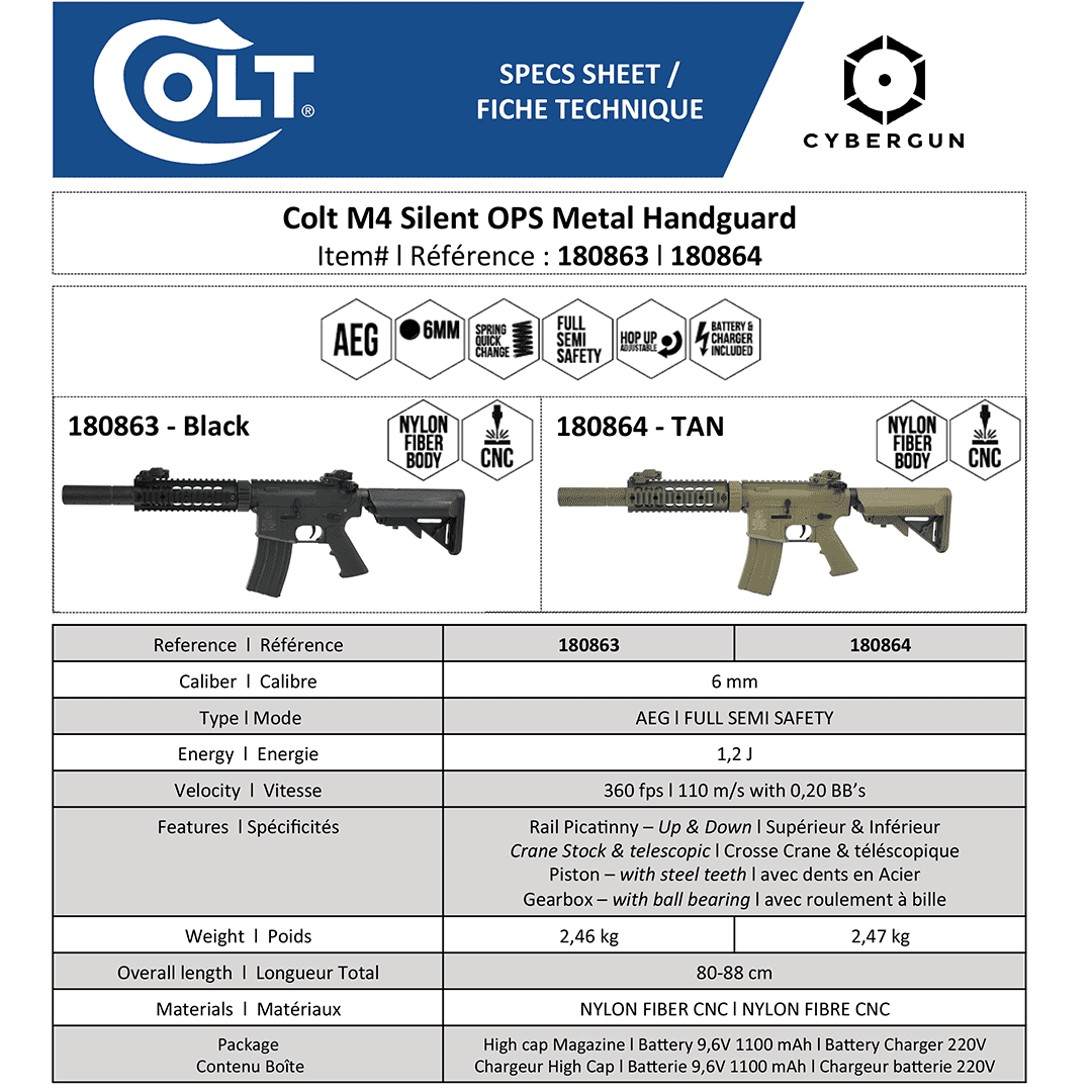 Cybergun Colt M4 Silent Ops Rifle Poly Tan Airsoft Rifle AEG