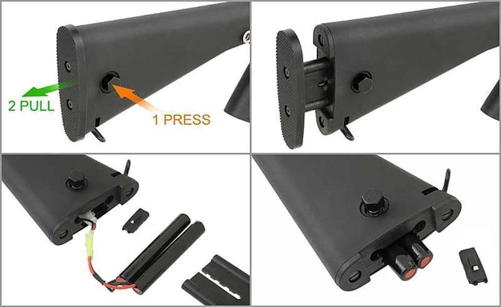 CYMA Airsoft Fixed Full Stock For SR-25 /AR-15 / M-Series Black