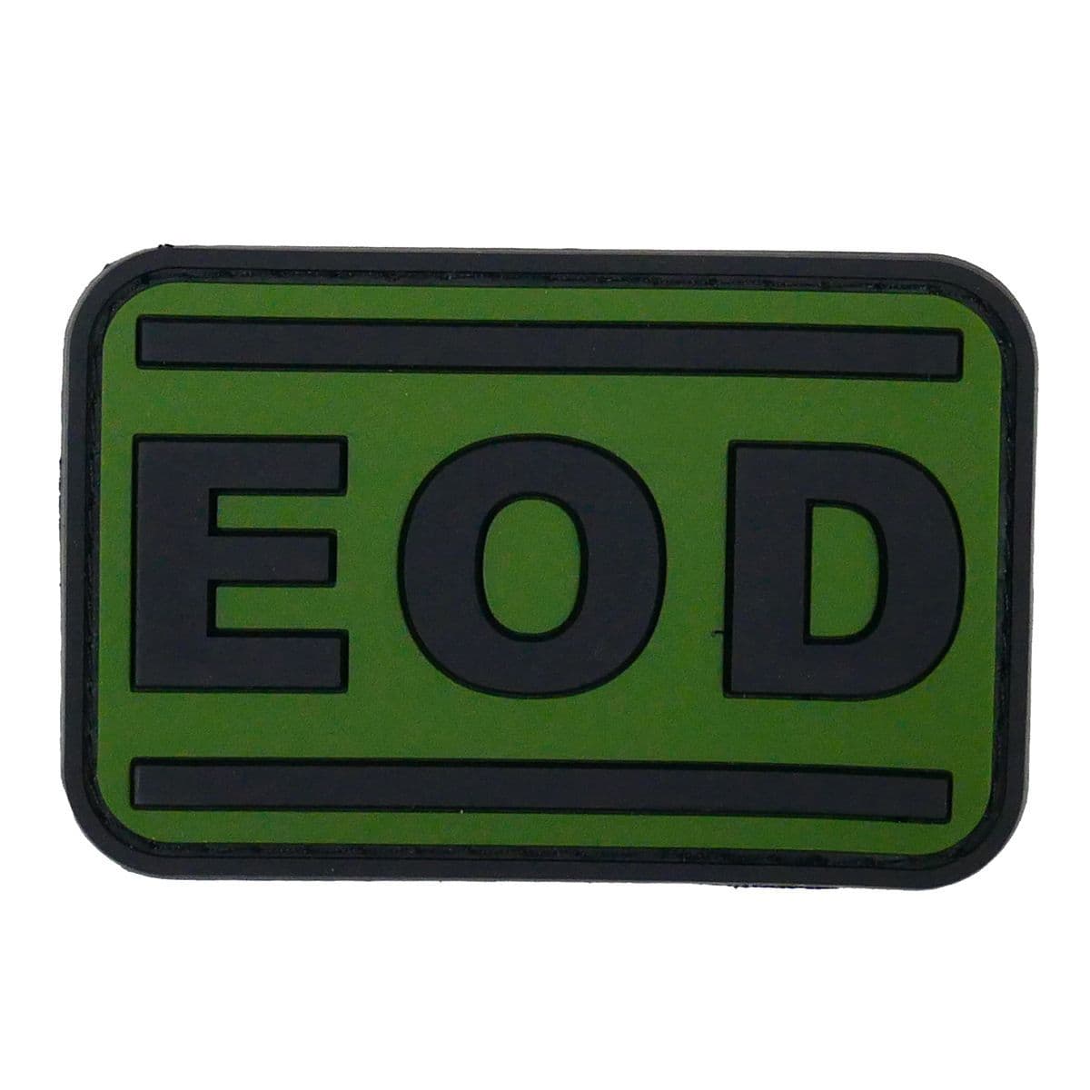 EOD MORAL PATCH BLACK OD RUBBER VELCRO BACKED