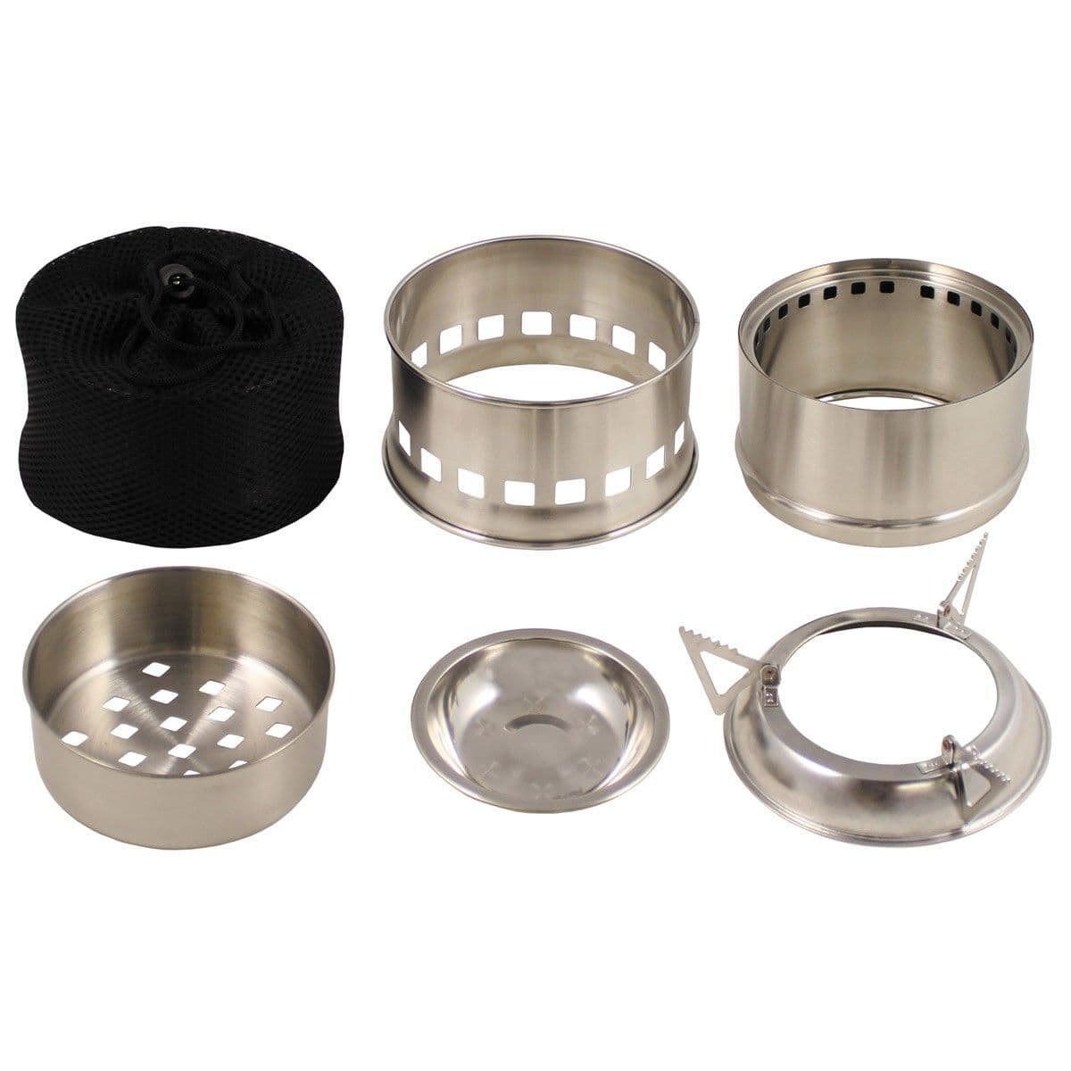 Fox Outdoors Compact Solid Fuel Cooking Stove Forest Stainless Steel