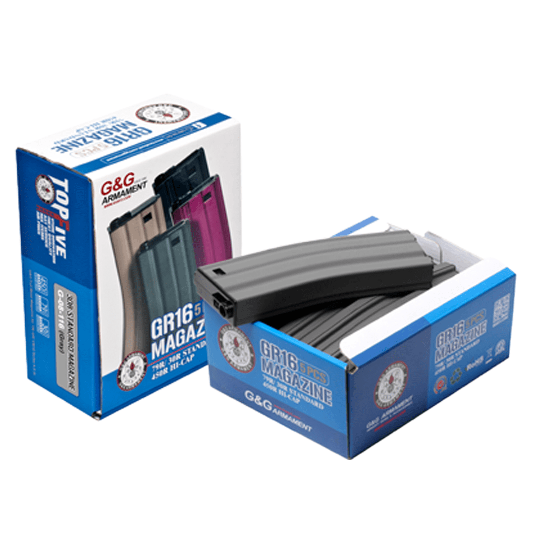 G&G GR16 M-Series 30rd Low-Cap Magazine Box Set 5 Pack GR16 Grey