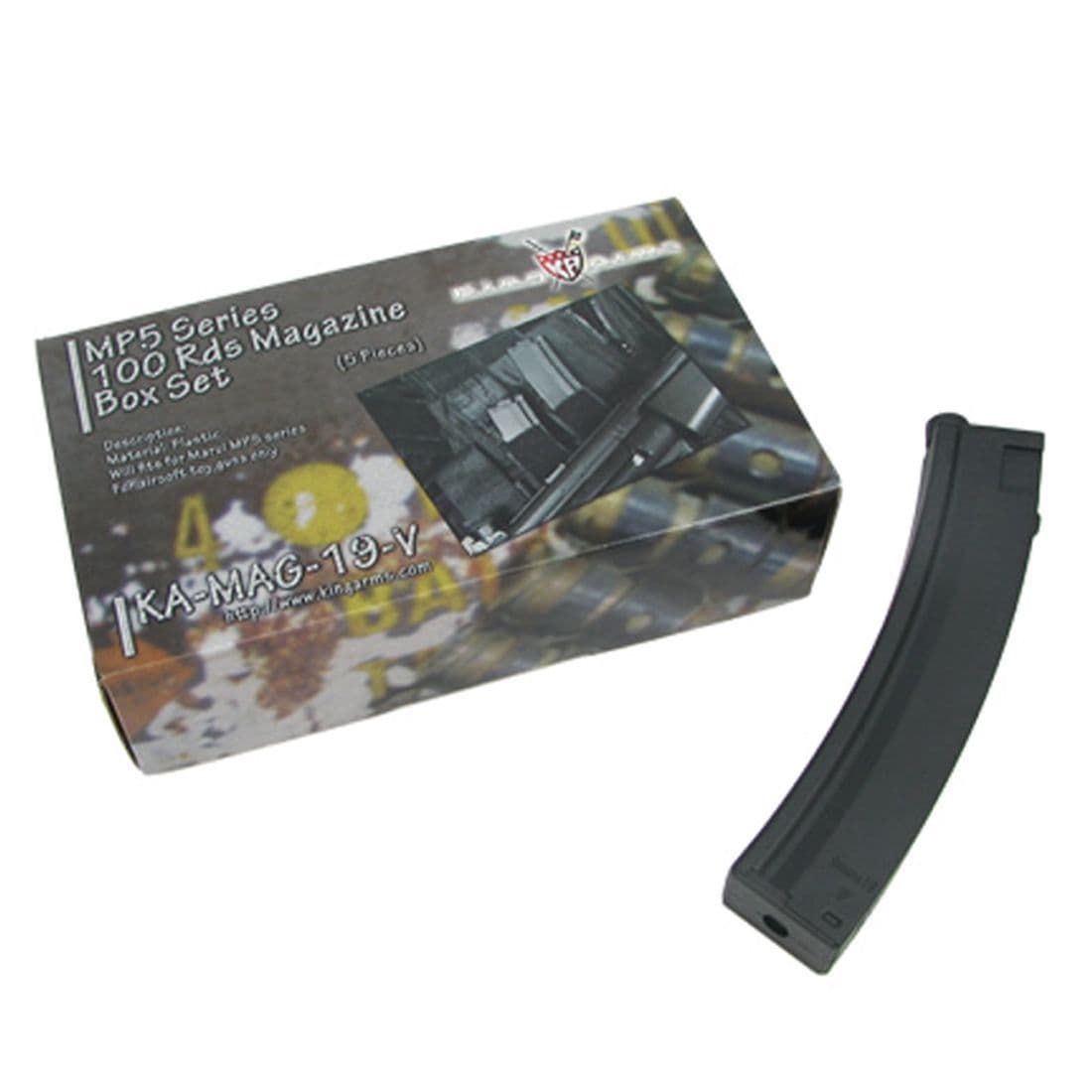 King Arms MP5 Magazine Box Set Black 100rd