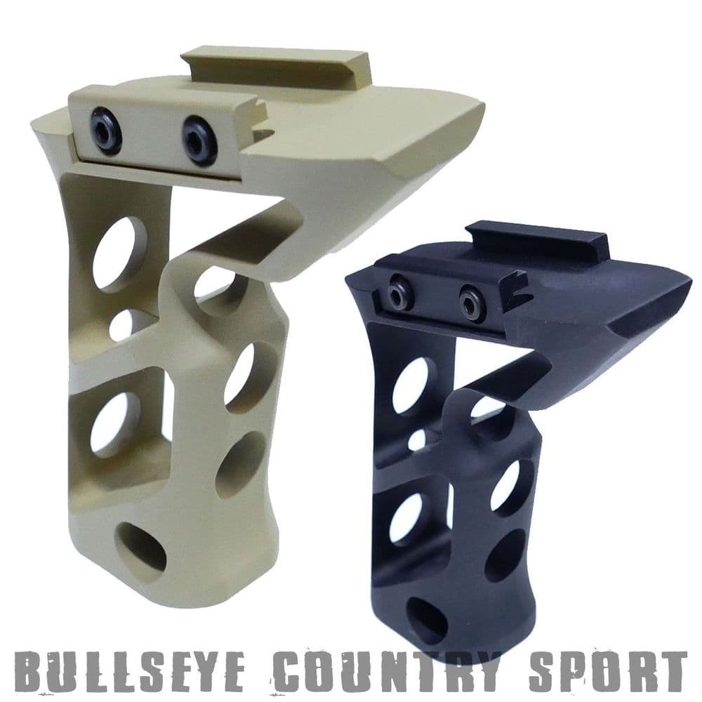 Metal Airsoft Skeleton CNC Picatiny Long Angled Fore Front Grip 21mm Rail