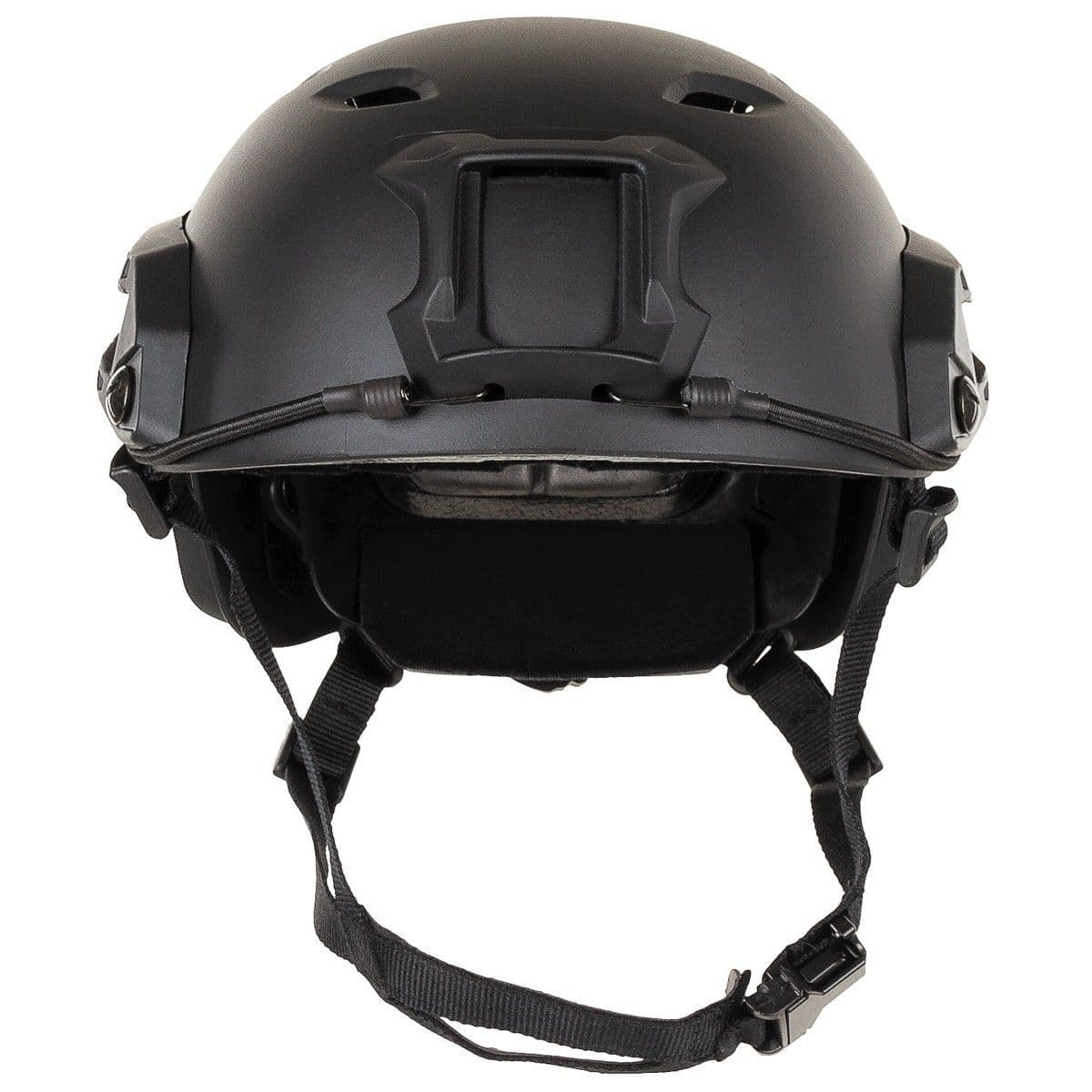 MFH FAST Helmet Paratrooper Style Rails Lightweight ABS Black