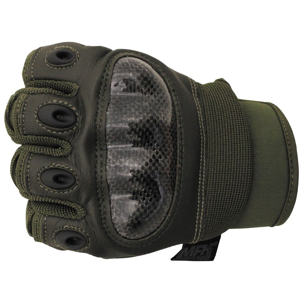 MFH MAX Mission Tactical Gloves OD Green Padded Knuckle Protection Airsoft
