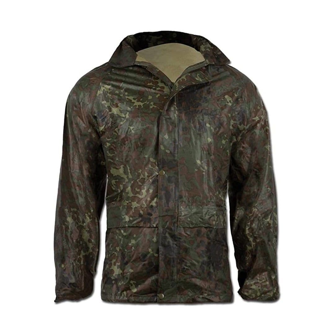 Mil-Tec Rain Wear All Wet Weather Wet Suit Flectarn Camo 100 Polyester