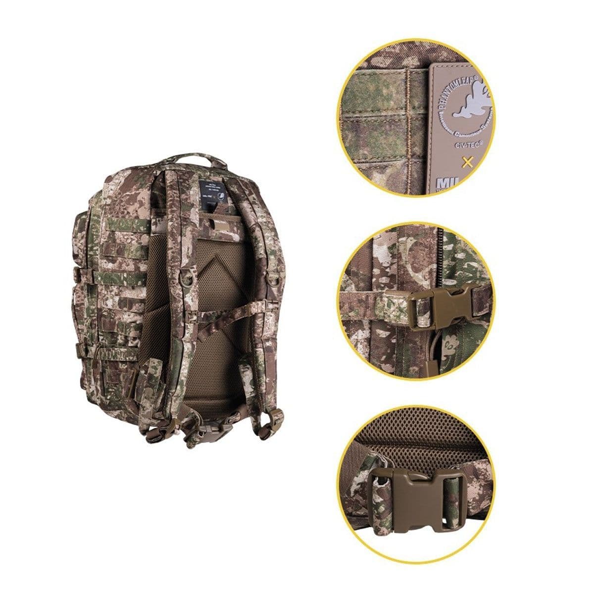 Mil-Tec US Assault Pack Large Phantom Leaf CIV-TEC WASP I Z2 Camo