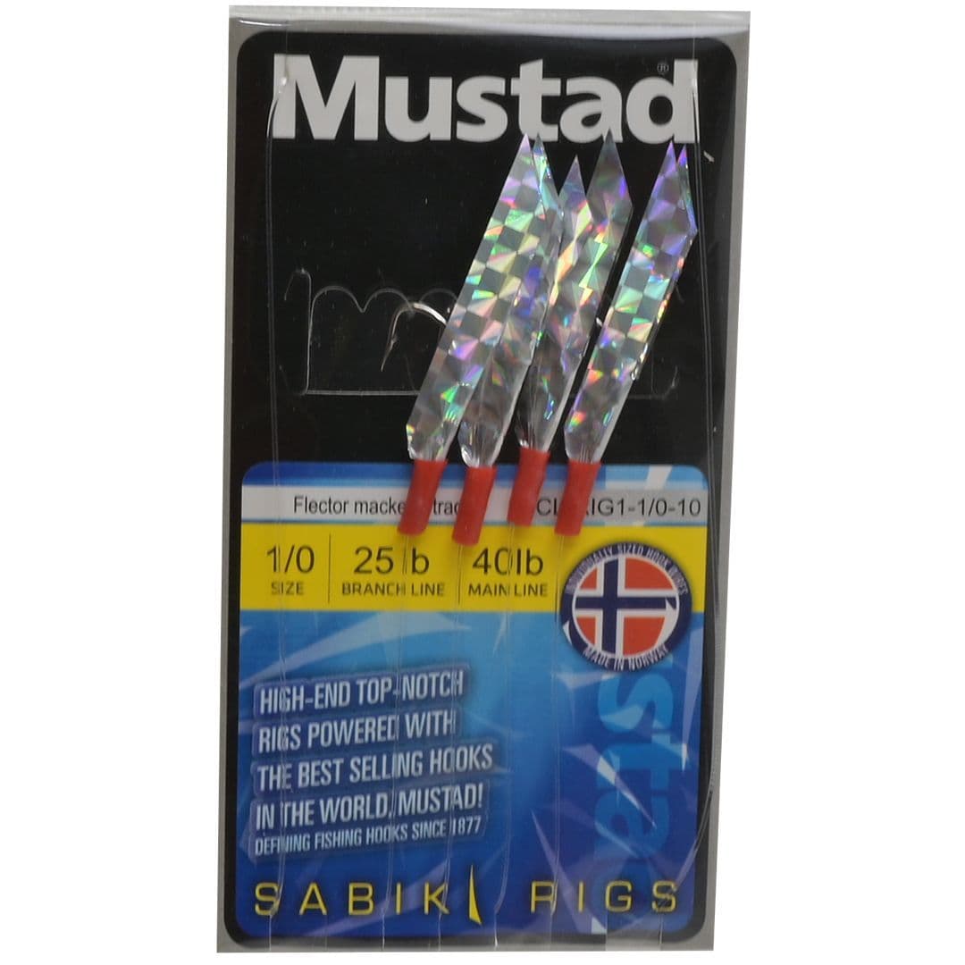 Mustad Sabiki Flector Mackeral Trace Fishing Rigs Size 1/0 40lb