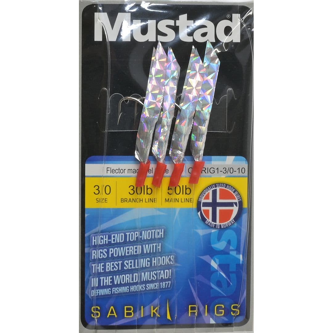 Mustad Sabiki Flector Mackeral Trace Fishing Rigs Size 3/0 50lb