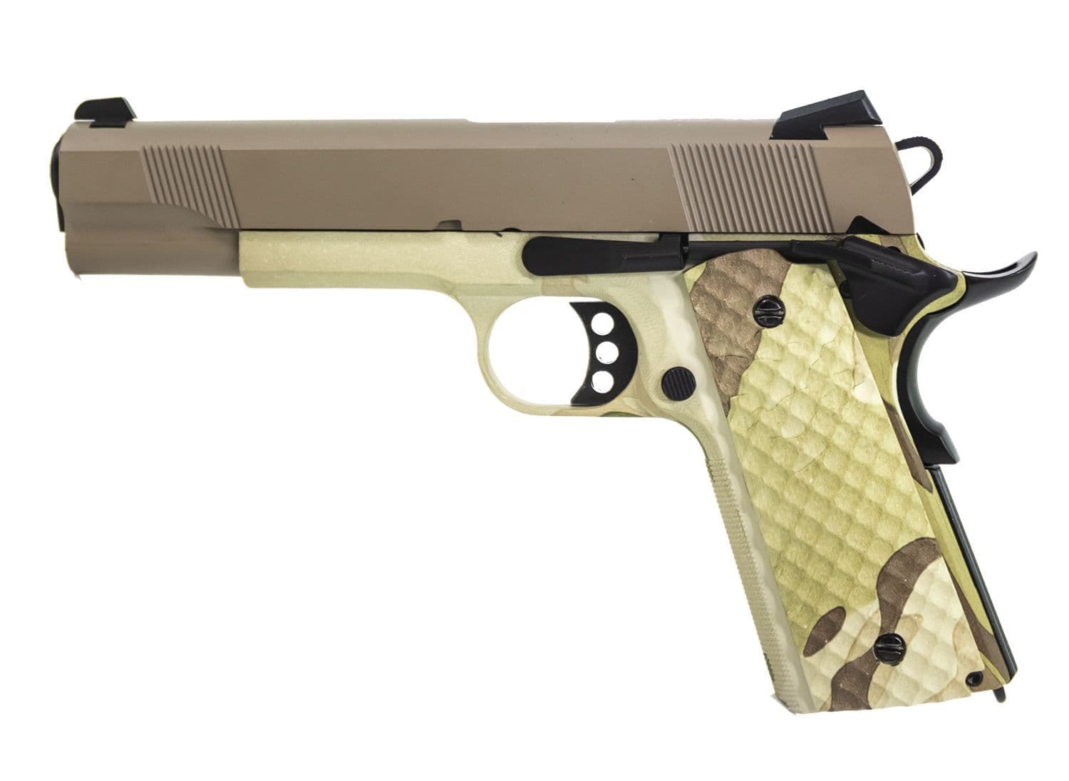 Nuprol Raven 1911 MEU Camo Frame & Tan Slide Gas Blow Back Airsoft Pistol