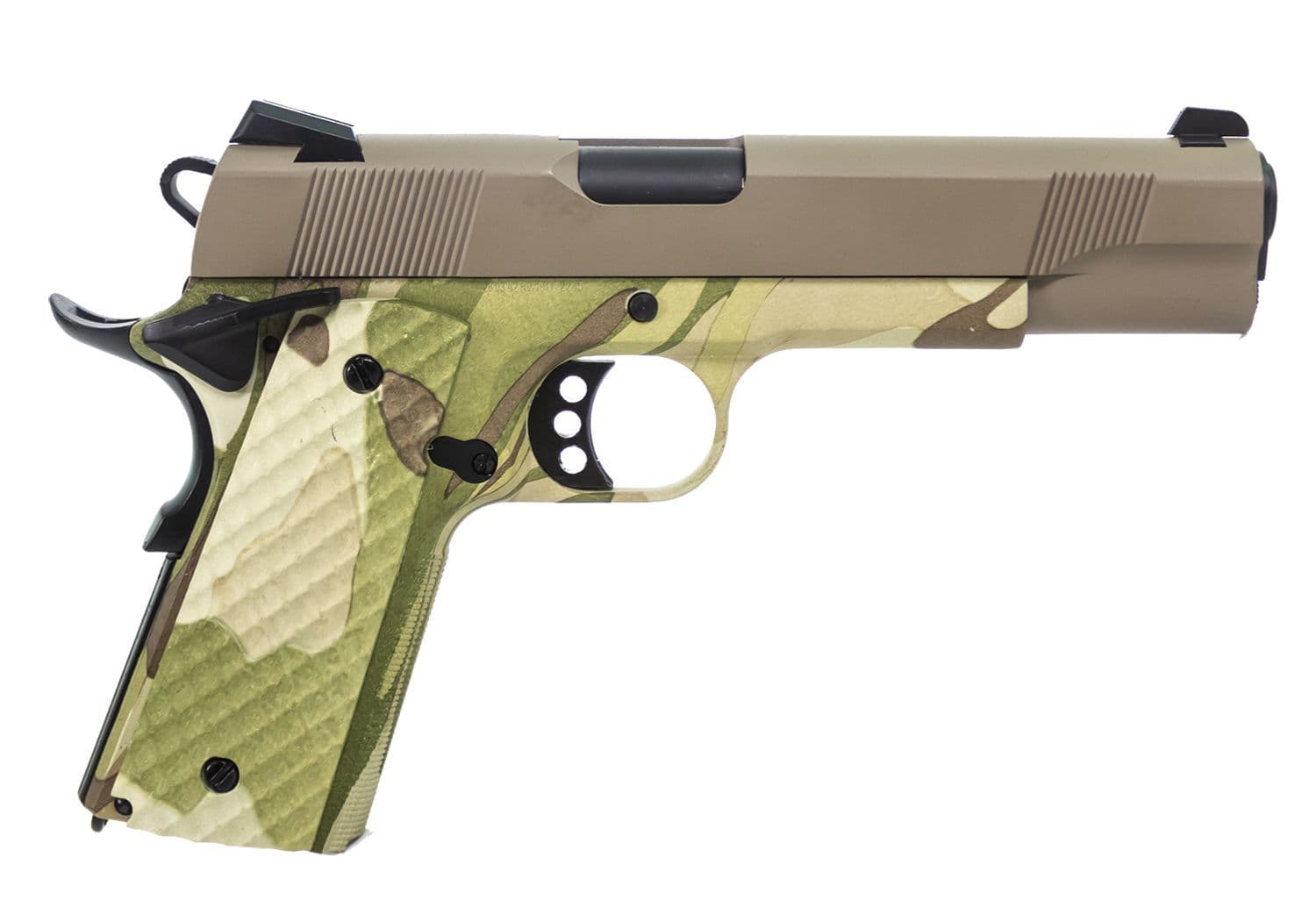 Nuprol Raven 1911 MEU Camo Frame & Tan Slide Gas Blow Back Airsoft Pistol