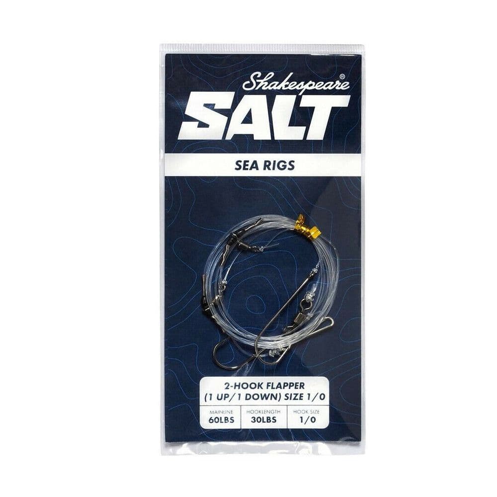 Shakespeare SALT Flapper 2 Hook 1 UP 1 DOWN 60lb Sea Fishing Rig Cod ...