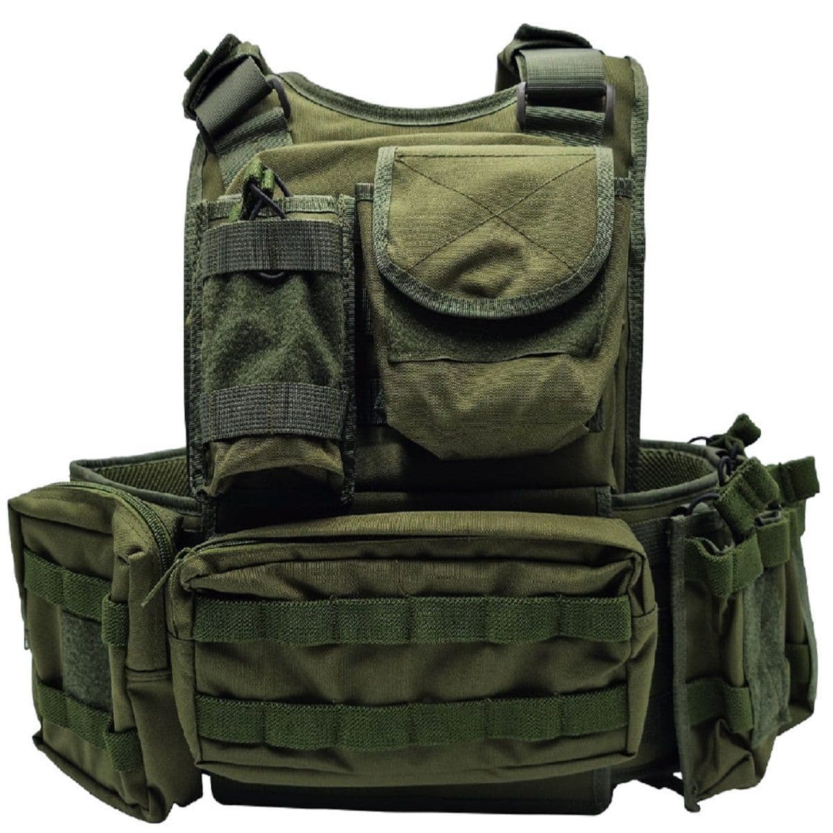 Swiss Arms Heavy Plate Carrier Fully Loaded Green OD