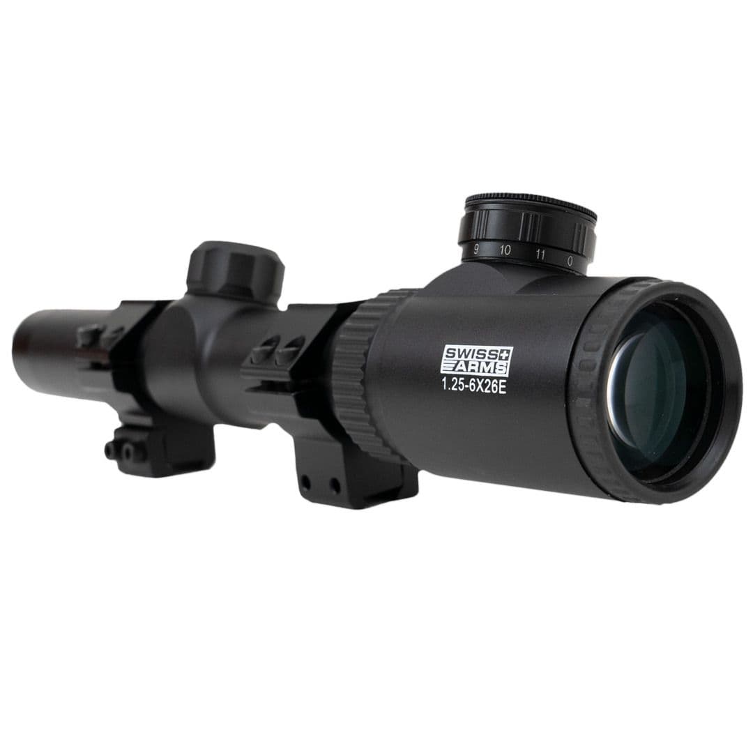 Swiss Arms Telescopic Rifle Scope 1 25-6x26E F82 11mm Weaver Mounts