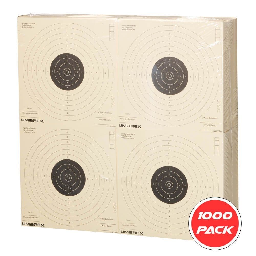 Umarex Shooting Paper Targets 17x17cm 1000 Bulk Club Pack ISSF Standard