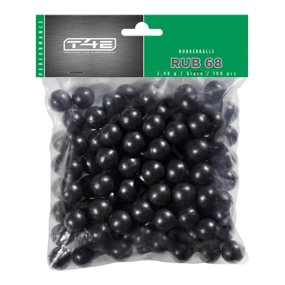 Umarex T4E Performance RUB 68 Ammo Rubber Balls Black 100 Bag