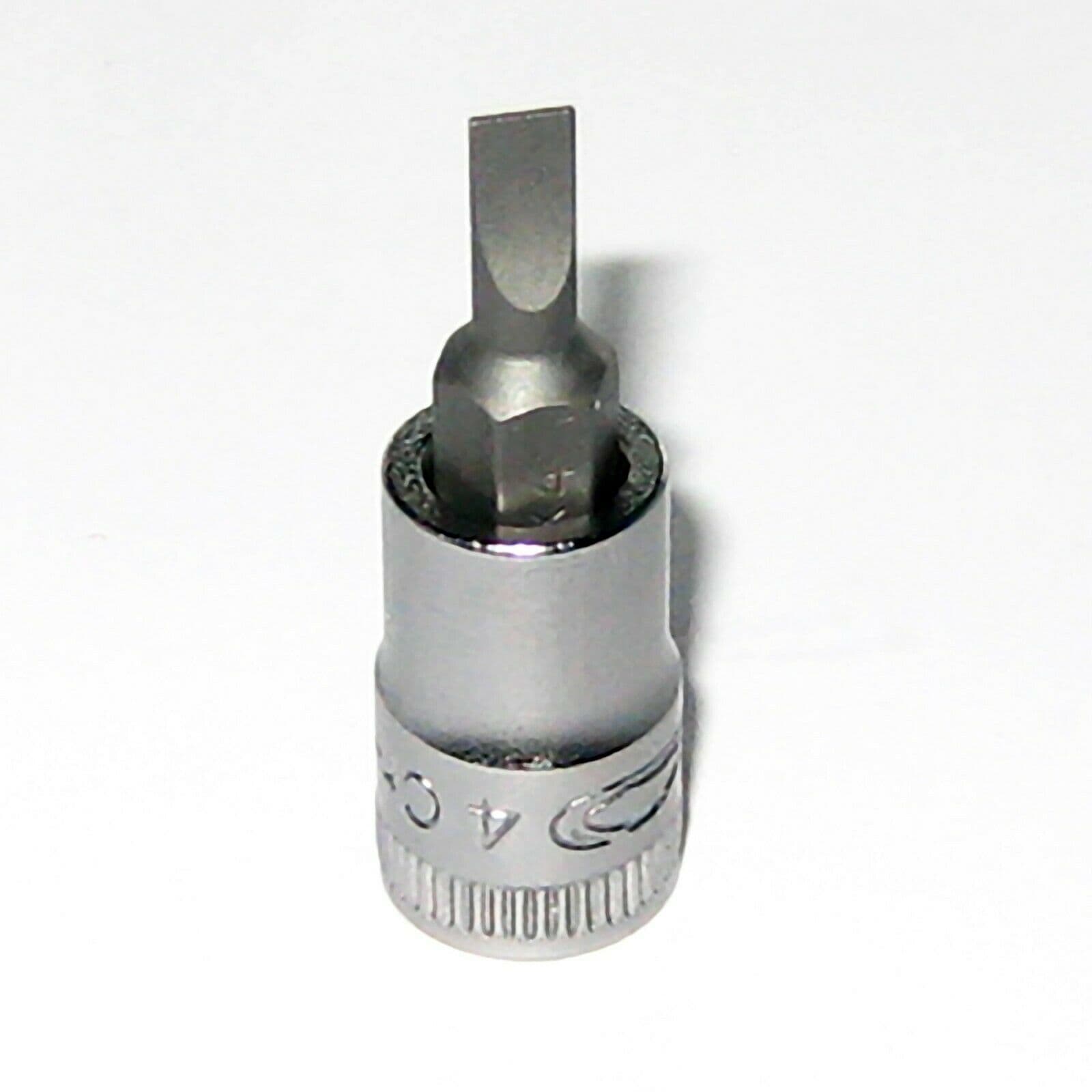 Bahco 4mm Slotted Flat Head Screwdriver Socket Bit 1/4 inch Drive
