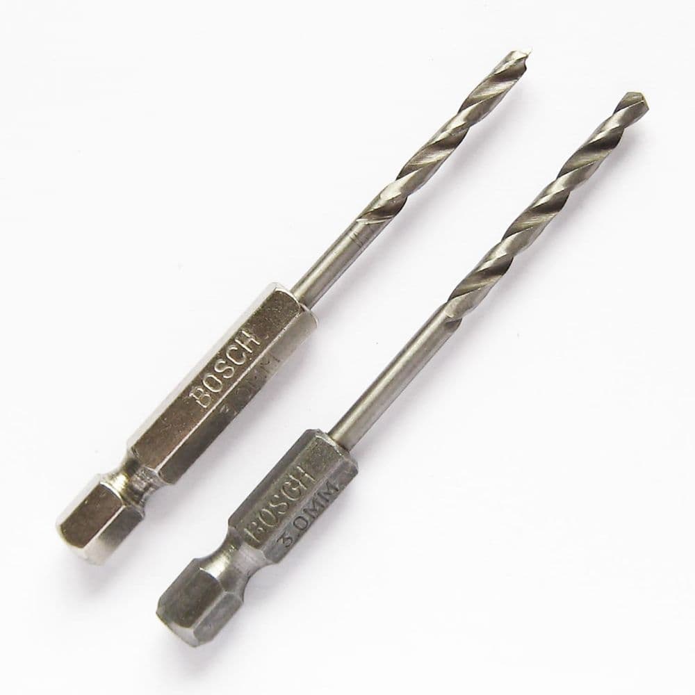 Bosch 2 Piece 3mm Pilot Bit Set with 1/4 inch HEX Shank for Wood and ...