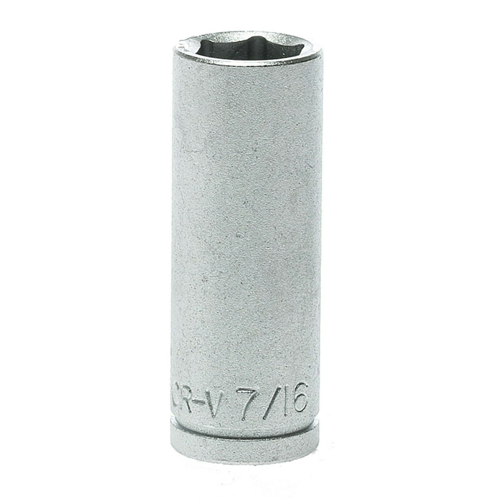 Teng Tools 7/16 inch AF Imperial Deep Socket 3/8 inch Drive 6 Point ...