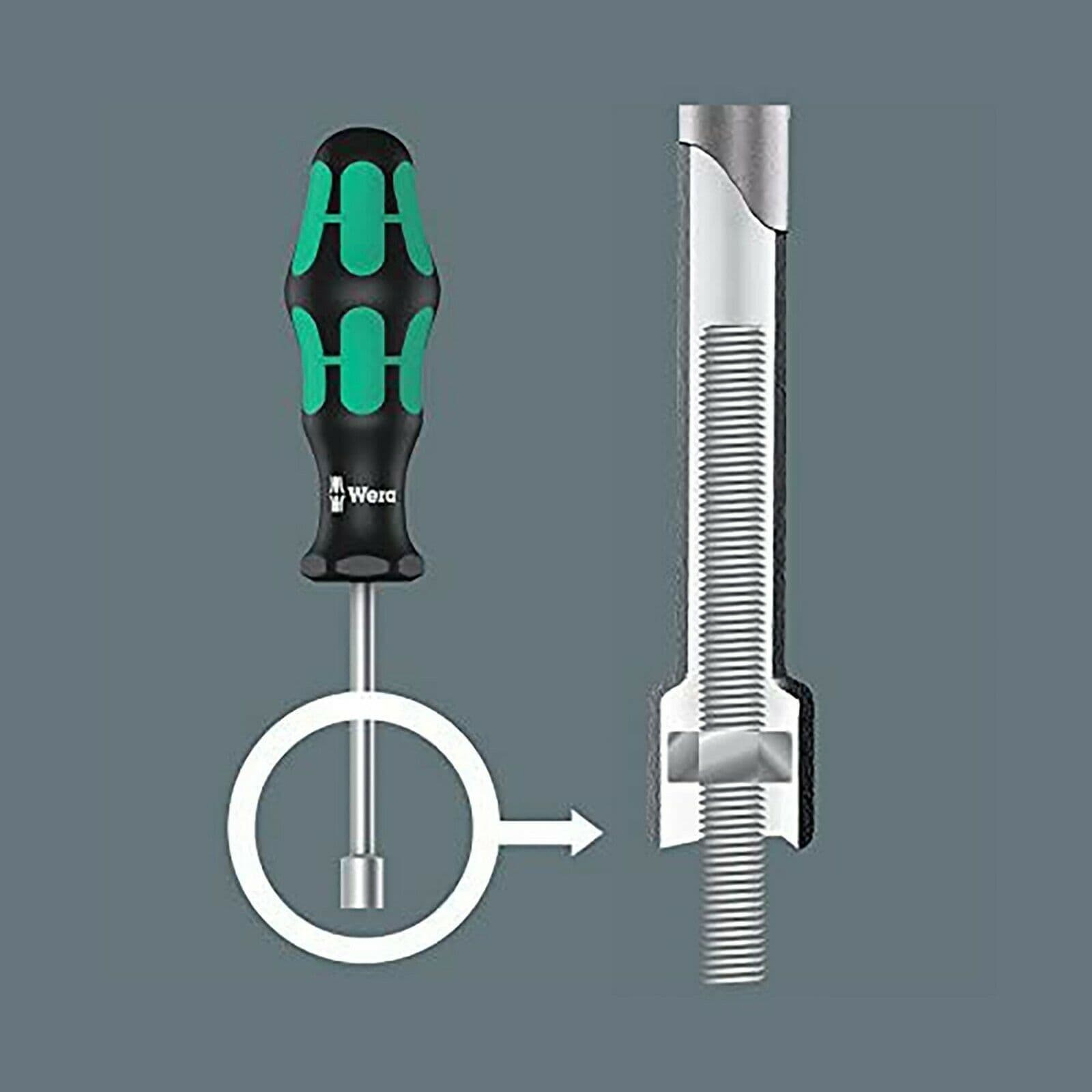 Wera 10mm Hex Nut Spinner Driver with Hollow Shaft Kraftform 395 HO ...