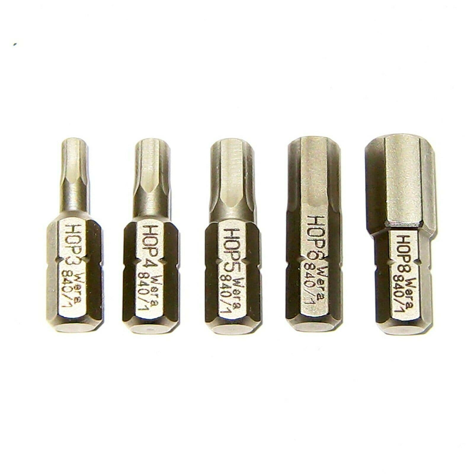 Wera 25mm Hex-Plus Screwdriver Bit Set 3mm 4mm 5mm 6mm 8mm 840/1 Z ...