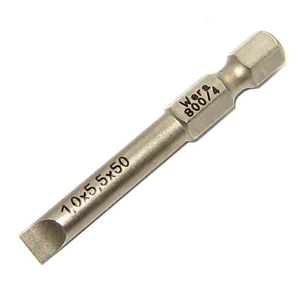 Wera 5 5mm 50mm Slotted Flat Screwdriver Bit 1 0 x 5 5 800/4 Z ...