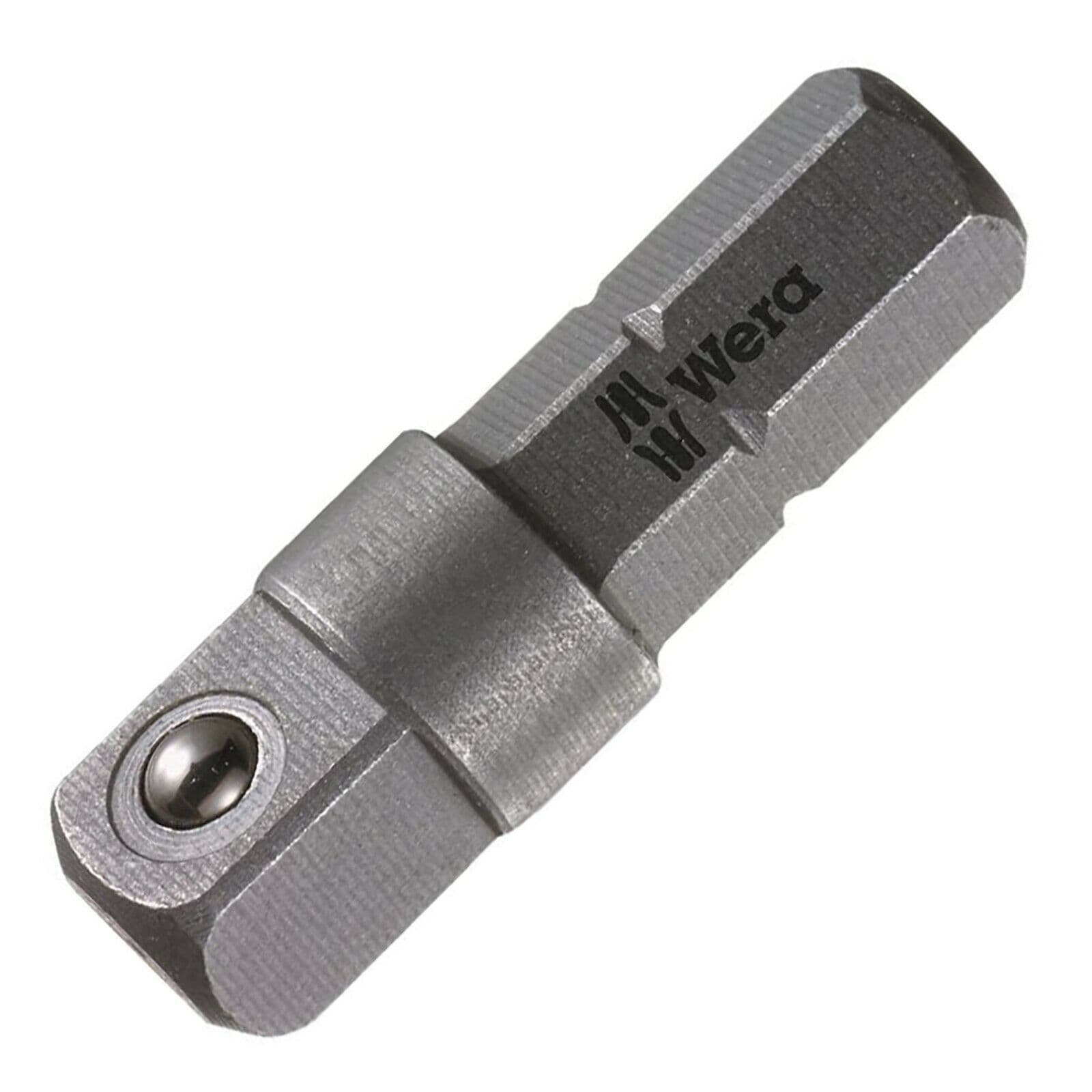 Wera Hex to Square Adaptor 870/1 1/4 inch x 25mm Bit Adapter For Nut ...