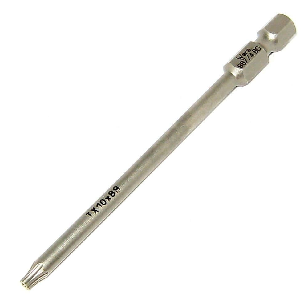 Wera TX10 TORX BO 89mm Screwdriver Security Bit 867/4 Z Kraftform ...