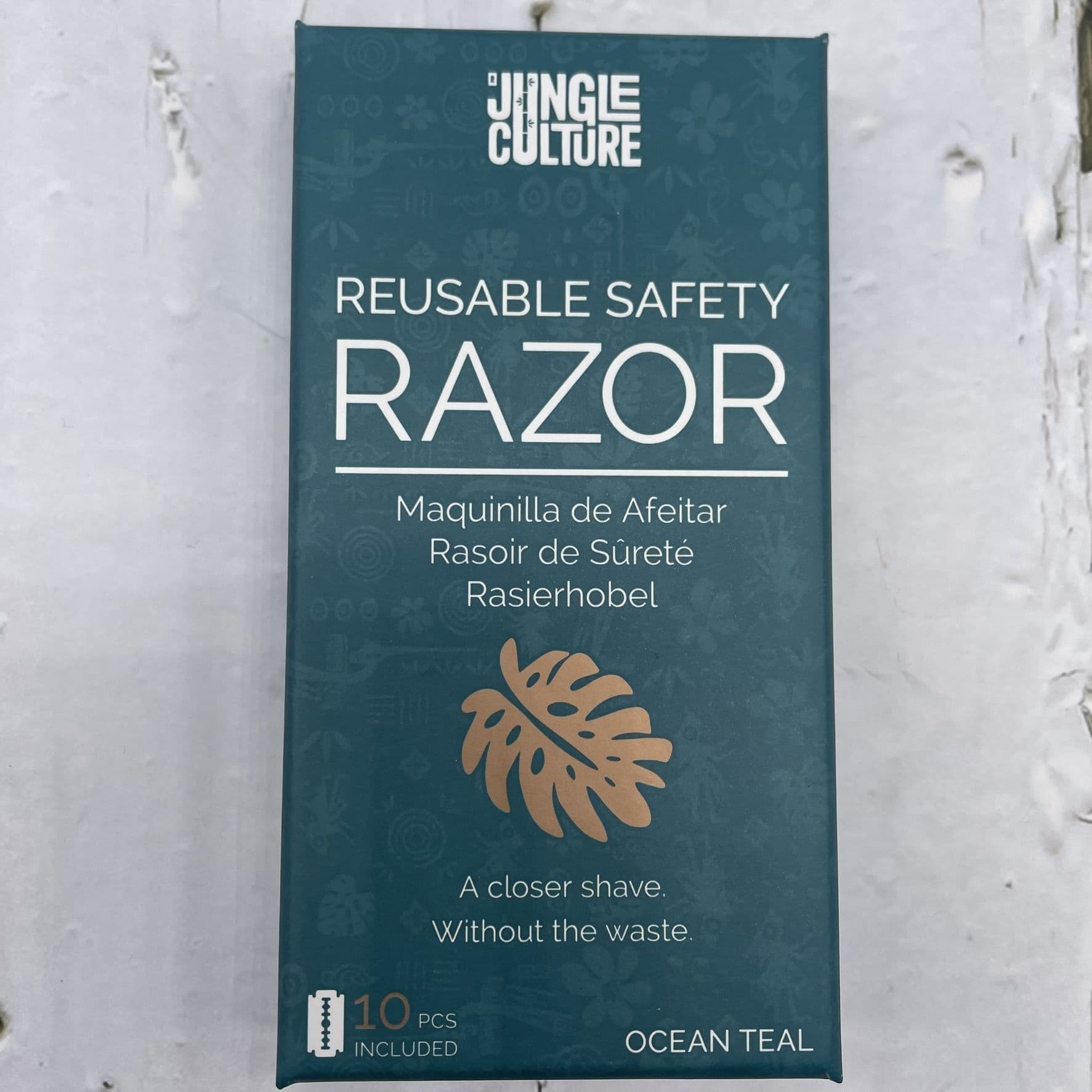 Jungle Culture Metal Safety Razor with 10 blades - Teal