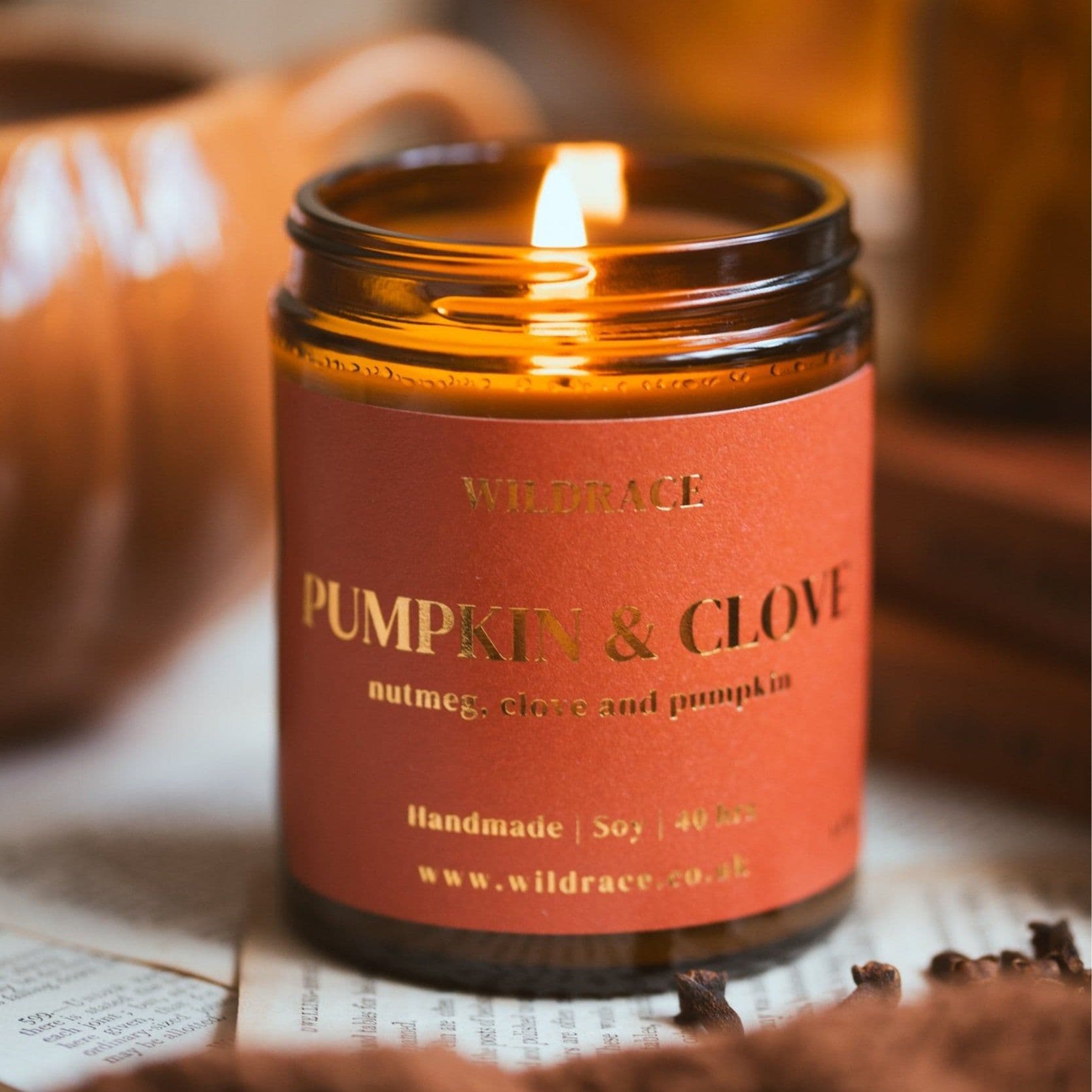 NEW Pumpkin & Clove Autumn Spice Luxury Scented Candle - Wildrace