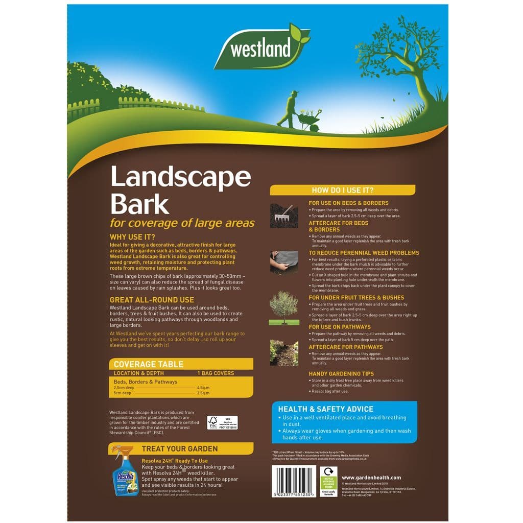 Westland Landscape Bark 100ltr Bag