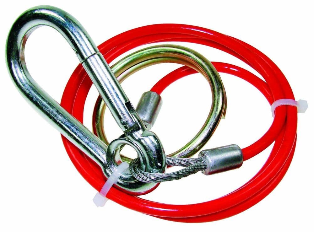 Caravan Breakaway Cable with Split Ring - 1m x 3mm PVC Red
