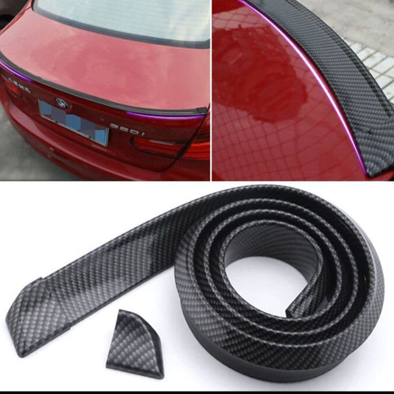 Carbon Fiber Rubber Ducktail Style Universal Boot Spoiler Trunk