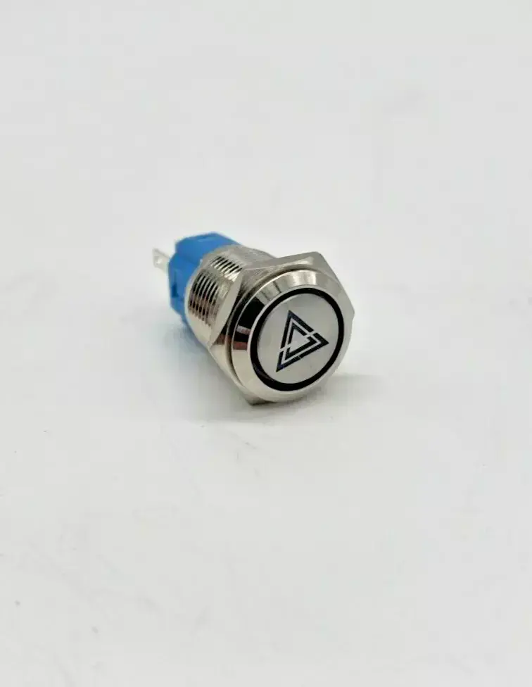 Hazard Push Button 12V Red 16mm Car LED Light Latching Metal Switch ...