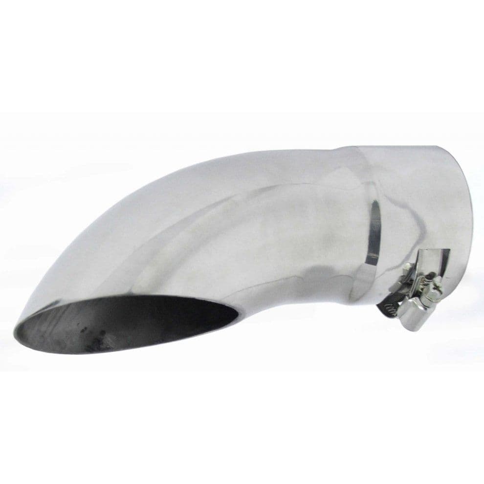 Large Silver Polished Stainless Steel Blow Down Exhaust Tip - Curved ...