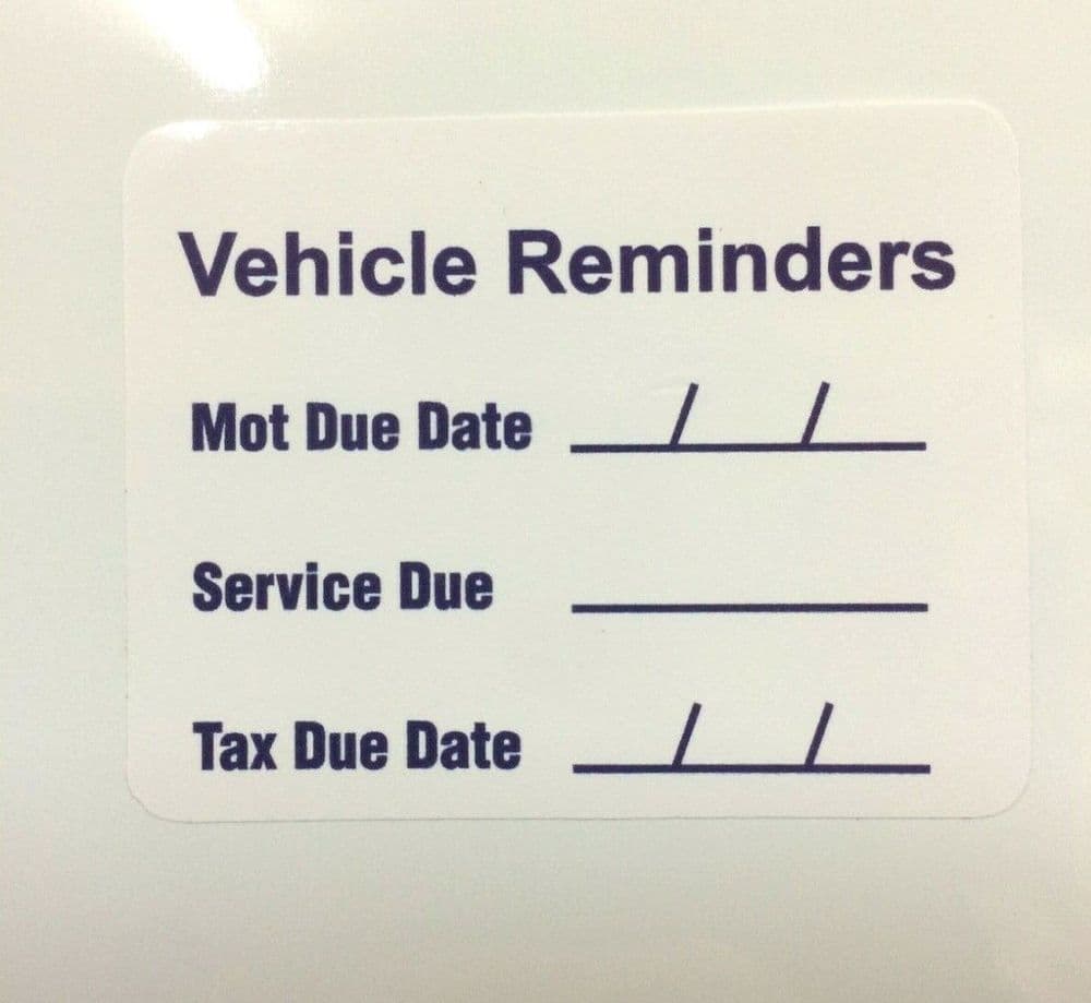 MOT Reminder Sticker Service 60mm x 48mm