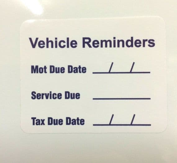 MOT Reminder Sticker Service 60mm x 48mm