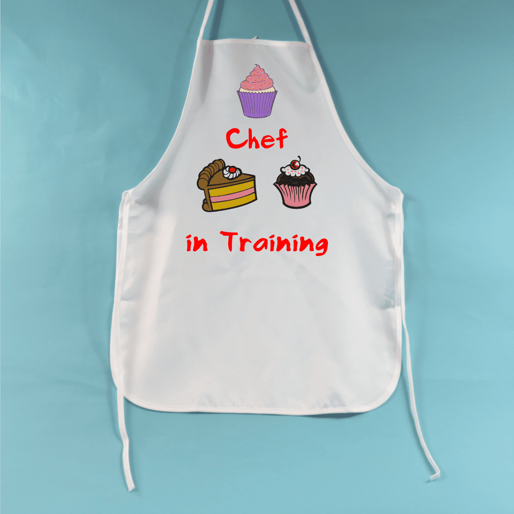 Chef in training apron childs apron cooking baking cakes