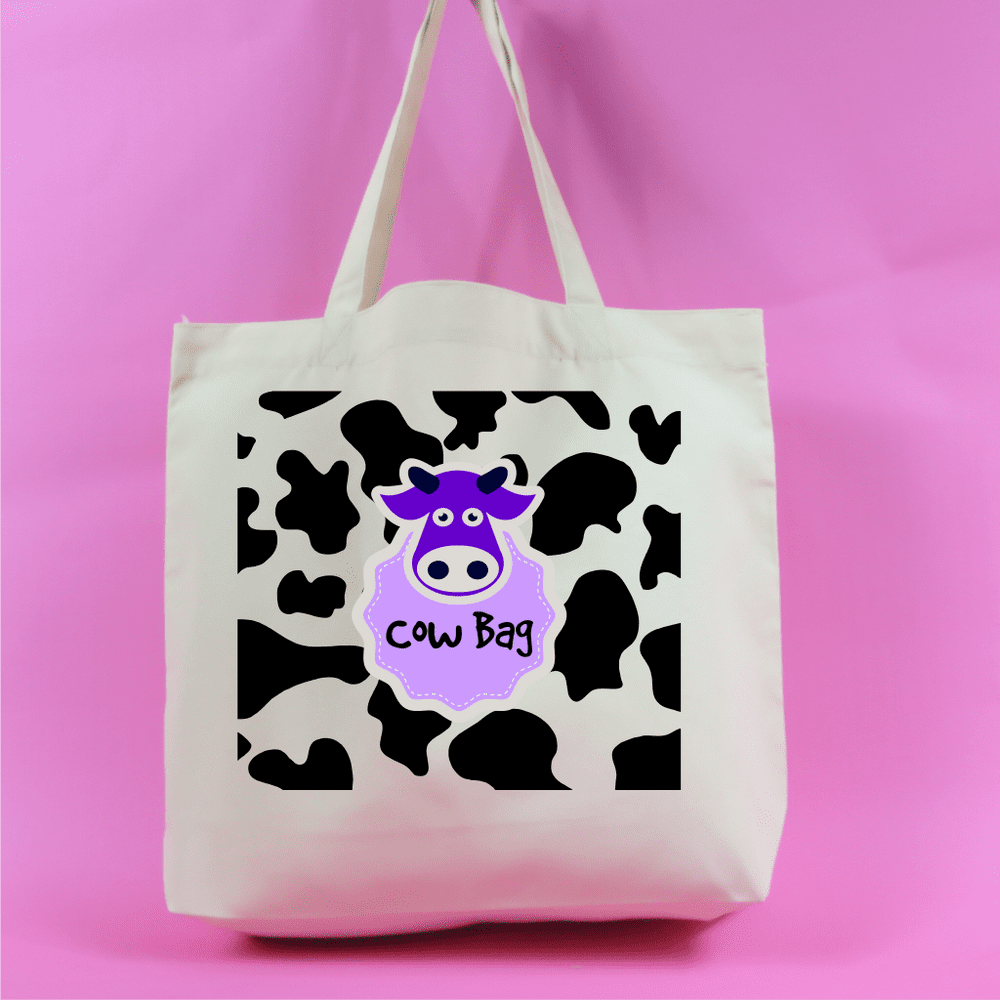 Cow Bag Cow Print Large Tote Bag - Neutral Colour - animal lover