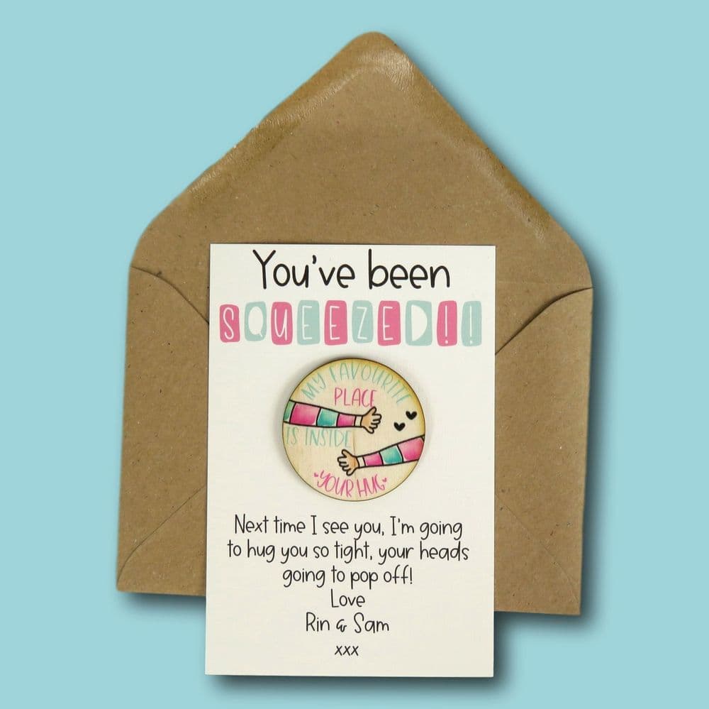Little Hug Token Squeezed letterbox gift isolation present Pocket hug ...
