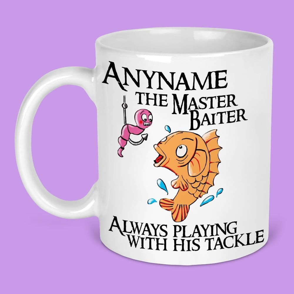 Master Baiter Mug Funny Fishing Joke Playing With Tackle Gift for Him ...