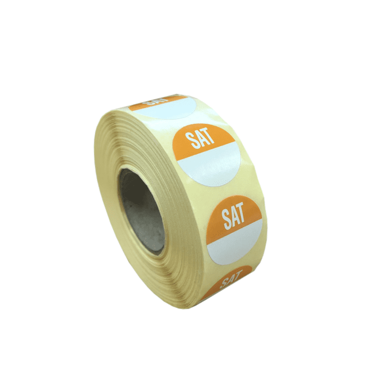Day Date Label Saturday 19mm Round - Roll of 1000