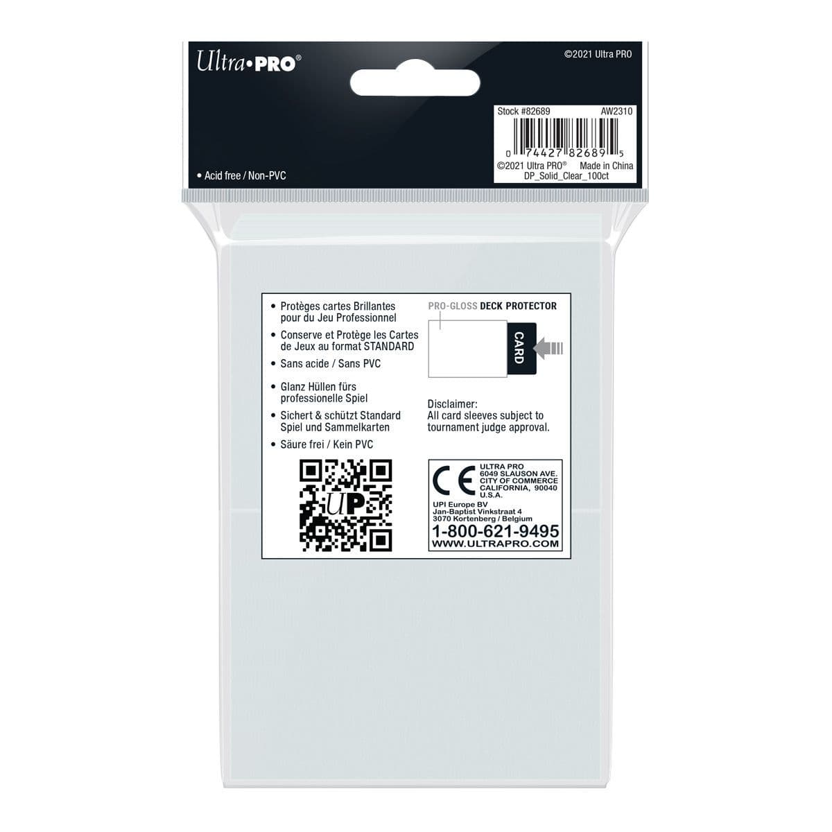 Ultra PRO Pro-Gloss Standard Deck Protectors Clear 100