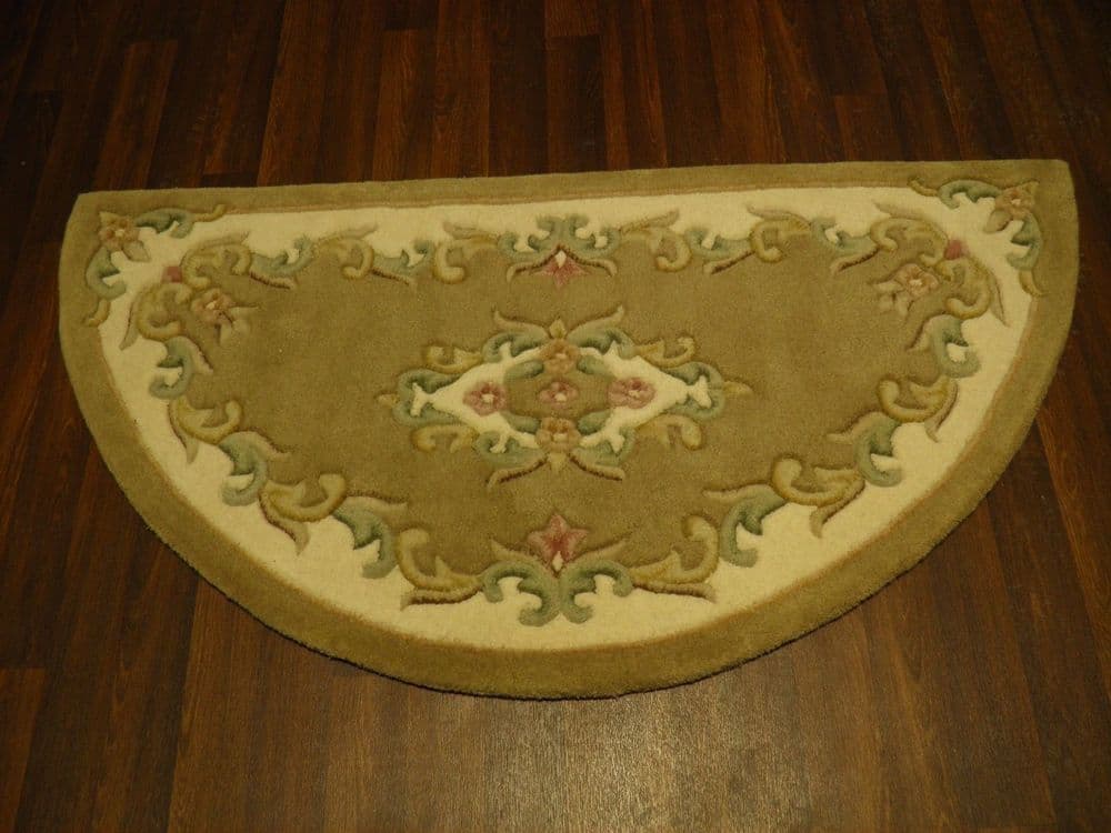 HALF MOON 100 WOOL RUGS NEW SUPER THICK PILE 67CMX137CM BEIGE/CREAM ...