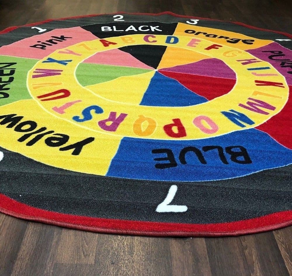 NUMBERS ABC CHILDREN 200X200CM CIRCLE RUGS MATS HOME SCHOOL EDUCATION ...