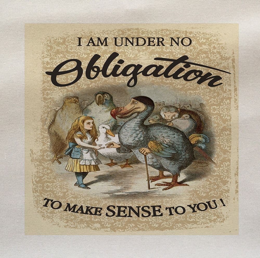 Alice In Wonderland I am Under No Obligation Dodo Fabric Panel